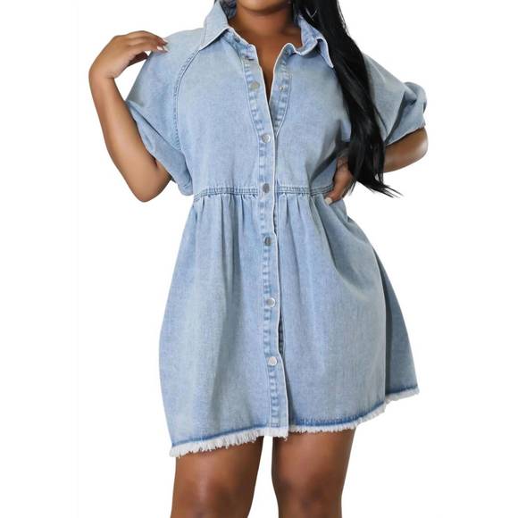Goodtime | Dresses | New Good Time Usa Button Denim Dress In Light ...